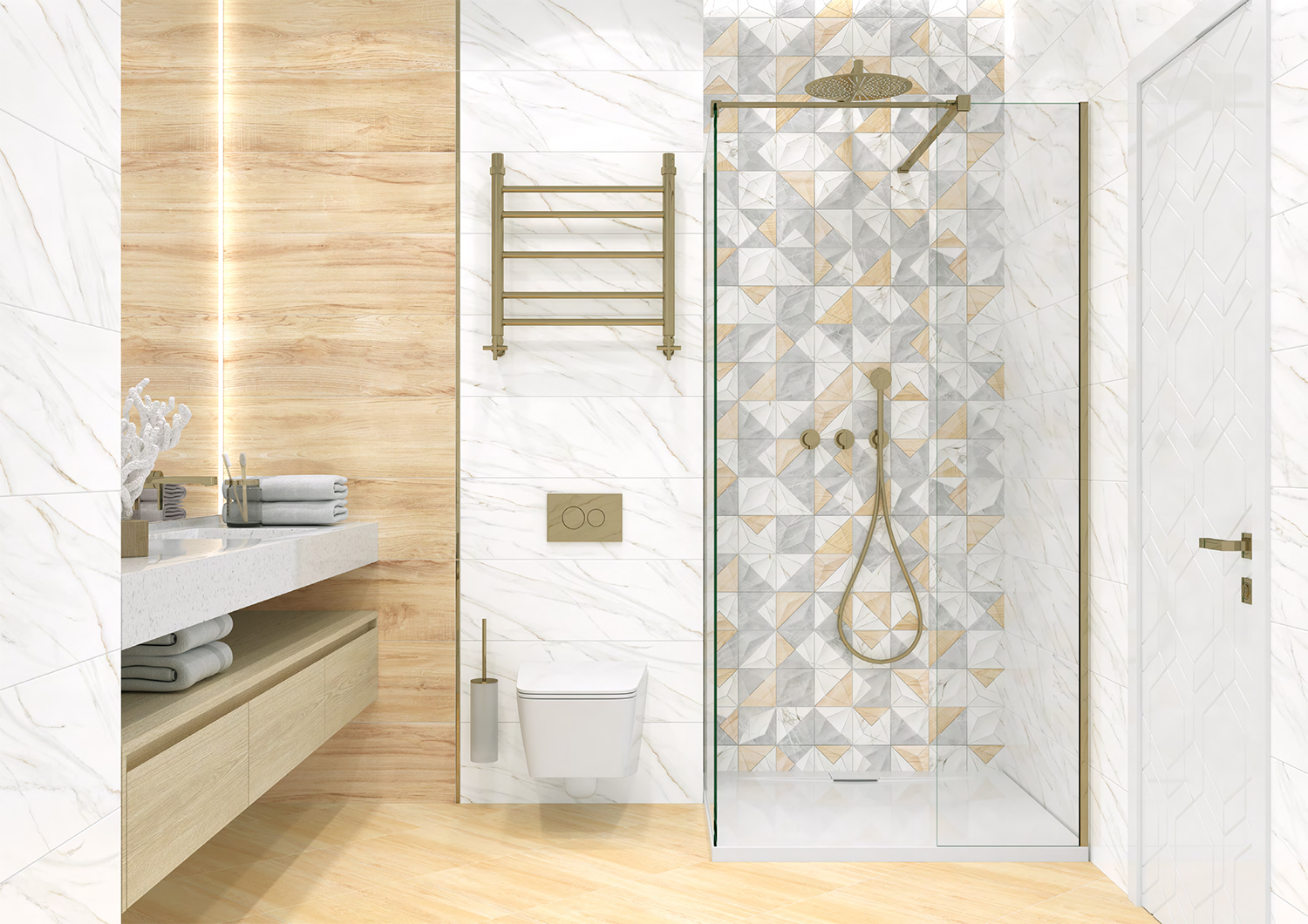 Бордюр DELACORA Canyon Metallic Gold 1,2х74см купить в Томске